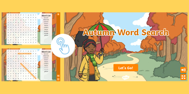 KS1 Autumn Interactive Word Search