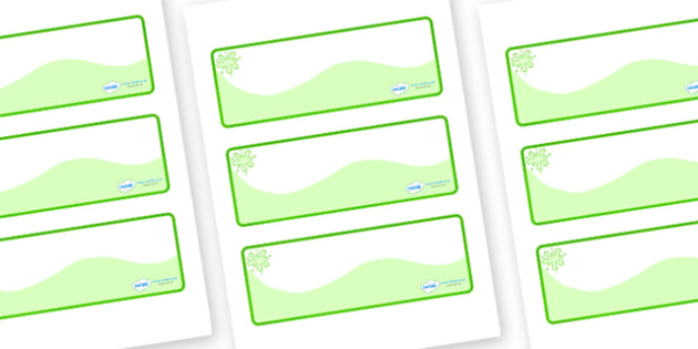FREE! - Green Themed Editable Drawer-Peg-Name Labels (Colourful)