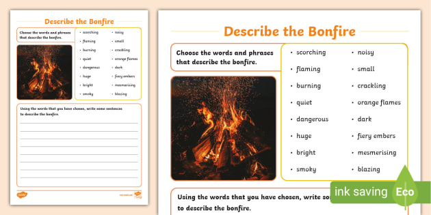 How To Describe A Fire English Writing English Grammar