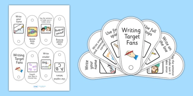 Writing Target Fans (teacher made)
