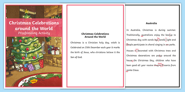 Christmas Celebrations Around the World Proofreading Activity