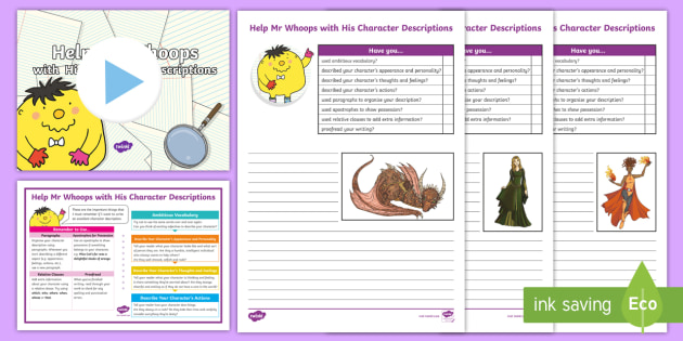 Improving Writing - Character Description Resource Pack