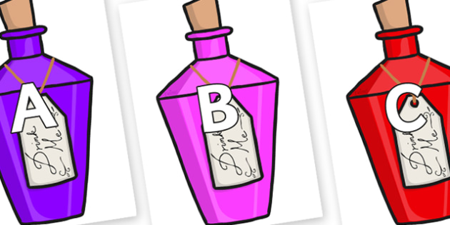 FREE! - A-Z Alphabet on Drink Me Bottles (teacher made)