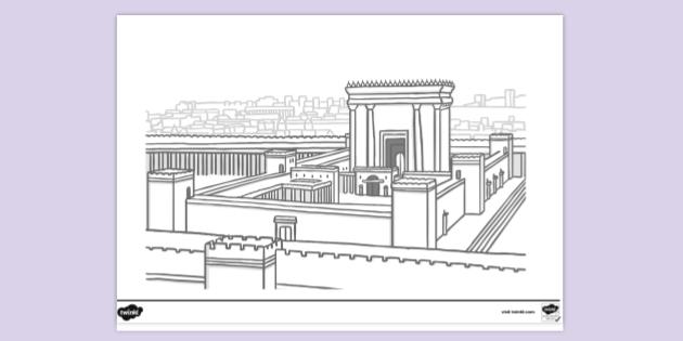 FREE! - Second Jerusalem Temple Colouring Sheet