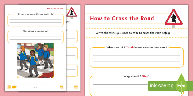 How to Cross the Road Worksheet (Teacher-Made)