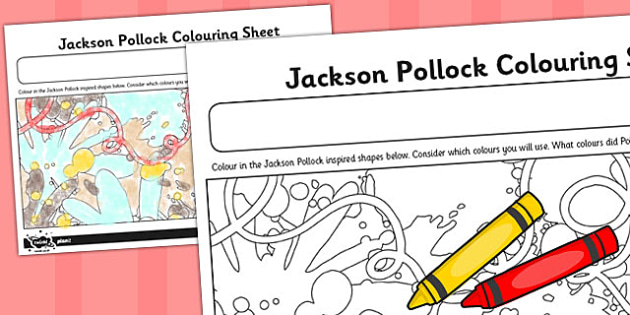 Jackson Pollock Colouring Sheet - colour, sheet, jackson pollock