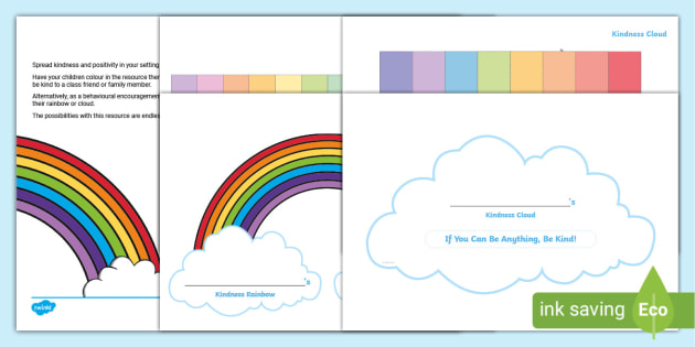 Kindness Cloud and Rainbow Craft Activity (teacher made)