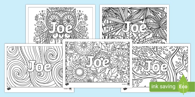 FREE! - Joe Mindfulness Name Colouring Activity