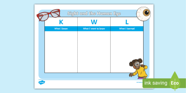 * NEW * Sight and the Human Eye KWL Grid
