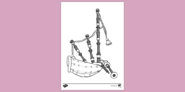 Scottish Bagpipes Colouring Sheet | Colouring Sheets