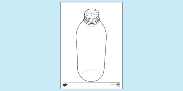FREE! - Plastic Bottle With Holes in Lid Colouring | Colouring Sheets