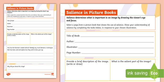 Salience in Picture Books Worksheet