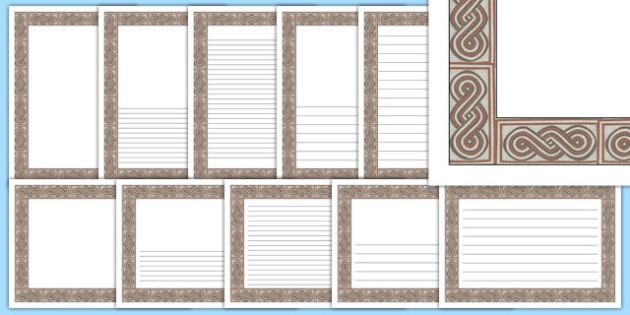 Roman Mosaic Themed Page Borders (teacher made)