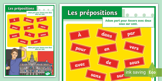 Les prépositions - poster (Teacher-Made)