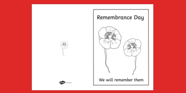 FREE! - Poppy-Themed Remembrance Day Card Colouring | Printable