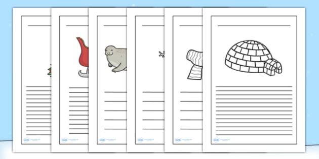 Winter Writing Frames - winter, writing frames, seasons, writing