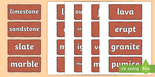 Rocks & Soils Key Words