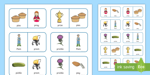 'pr' and 'p' Near Minimal Pair Dominoes