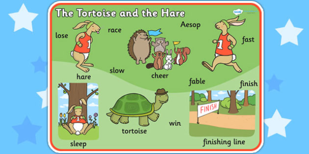 The Tortoise and The Hare Word Mat - visual aid, writing aid