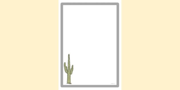 * NEW * Simple Blank Cactus Border | Page Borders | Twinkl