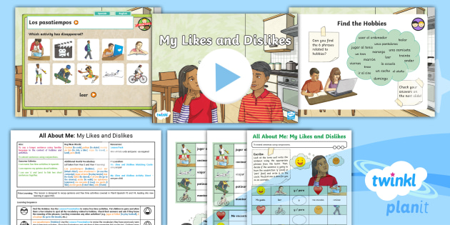 👉 Spanish Connectives - My Likes and Dislikes Lesson Pack