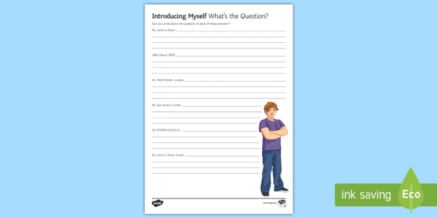 GCSE Introducing Myself Questions Worksheet / Worksheet