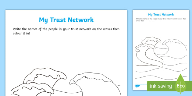 My Trust Network Wave-Themed Worksheet