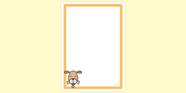 FREE! - Simple Blank Cute Dog Page Border | Page Borders | Twinkl