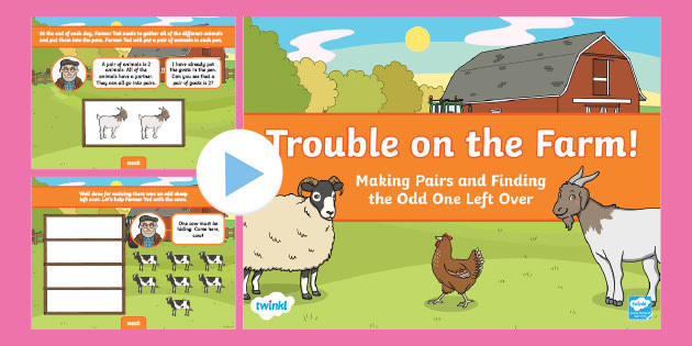 👉 Trouble on the Farm! A Making Pairs and Finding the Odd One Left Over