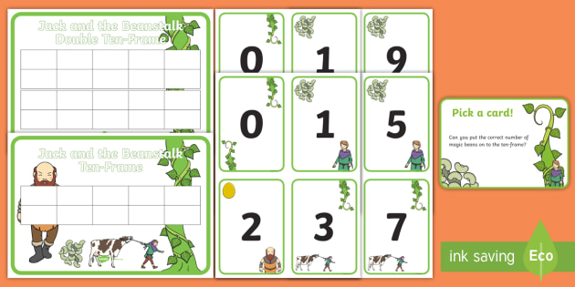 Jack and the Beanstalk Ten-Frame Counting Activity Pack