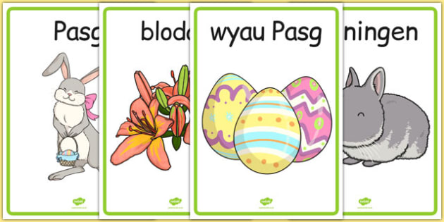 Welsh Display Easter Posters | Twinkl | Welsh Resources