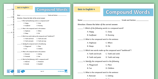Grade 4 Worksheets English Grade 04 English Language Grammar