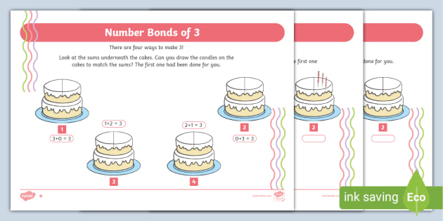 Differentiated Number Bonds of 3 Activity Sheets