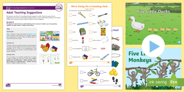 Pre-Key Stage Standards Maths Standard 2 Strand D Resource Pack