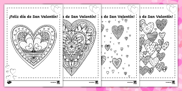 👉 Spanish Valentine's Day Mindfulness Colouring Sheets