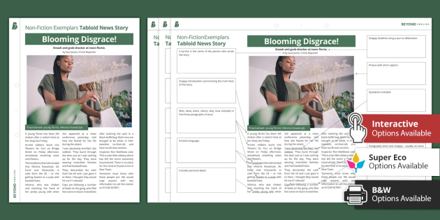 Newspaper Article Example | KS3 Non-Fiction Texts | Beyond