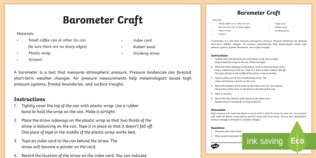 Make Your Own Barometer Craft
