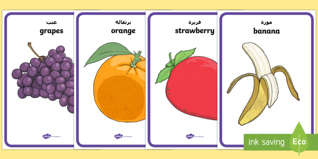 Fruit Display Posters Arabic/English (teacher made)