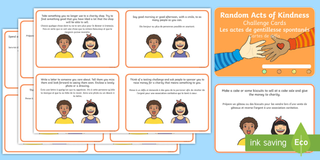Random Acts of Kindness Challenge Cards English/French - Random Act of