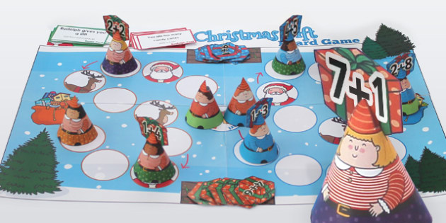 Addition to 10 Christmas Board Game (teacher made)