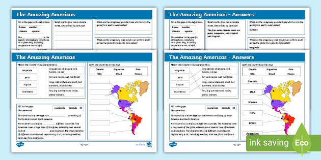 KS2 Geography Revision Mat: The Amazing Americas