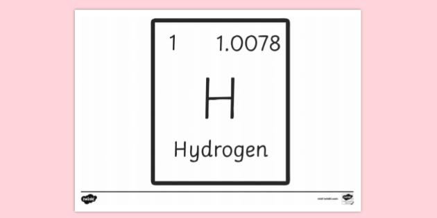 FREE! - Hydrogen Colouring | Colouring Sheets (Teacher-Made)