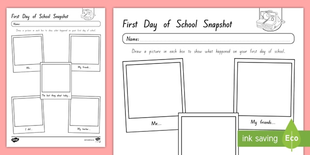 First Day of School Snapshot (teacher made)