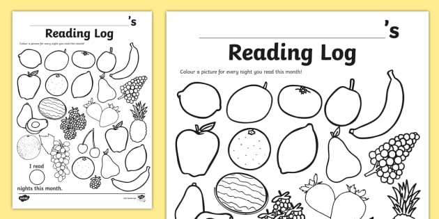 Fruit Themed Colour In Reading Log (teacher made)