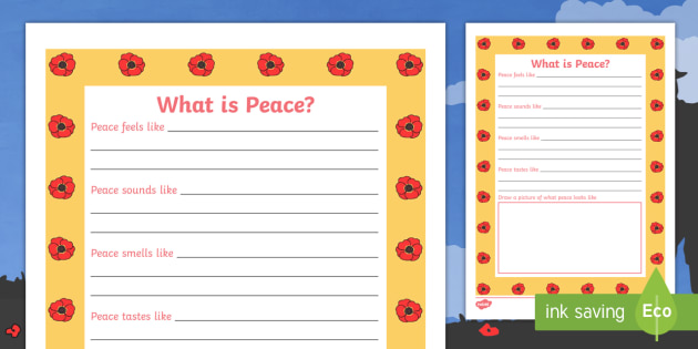 Remembrance Day What Is Peace Writing Frame - remembrance, peace