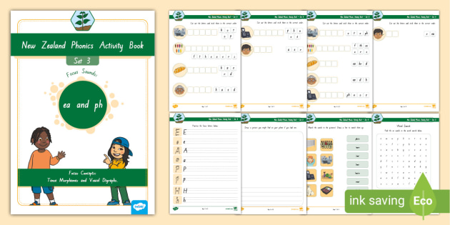 NZ Phonics Activity Book - Focus Sounds ea and ph