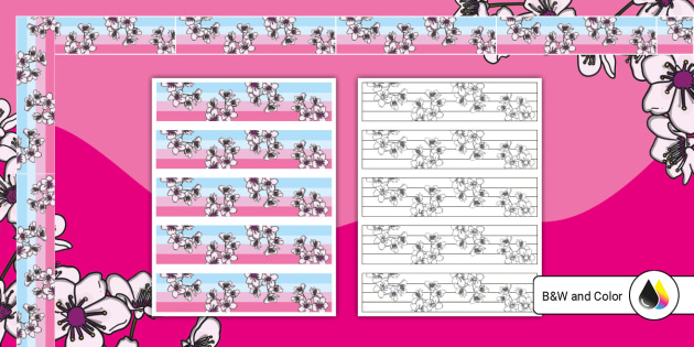 Cherry Blossom Bulletin Board Borders (teacher made)
