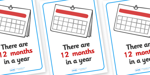 FREE! - Visual Prompt Display Poster (Months In A Year)