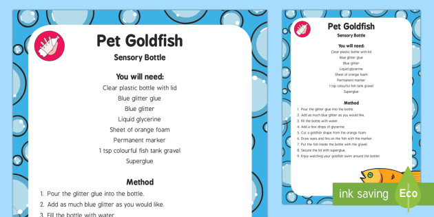 My Pet Goldfish Sensory Bottle (teacher made)