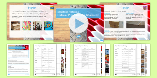 GCSE Resistant Materials 15-Minute Revision Activities Lesson Pack ...